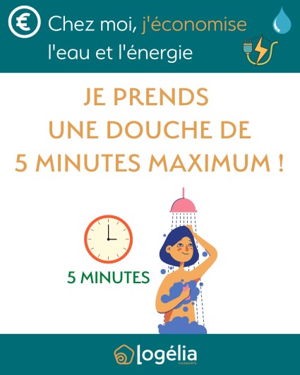 Astuce énergie #1 : je prends une douche de 5 minutes maximum